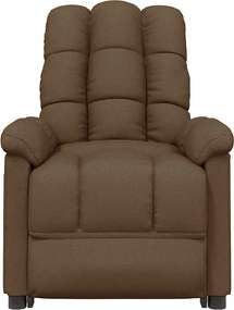 Elektrické polohovací křeslo hnědé textil 3073752