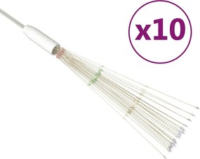 Venkovní vánoční ohňostroje 10 ks vícebarevné 20 cm 1 400 LED 328611