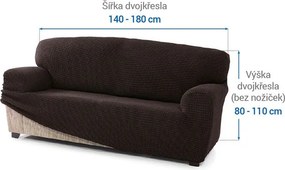 Super strečové potahy NIAGARA čokoládová dvojkřeslo (š. 140  - 180 cm)
