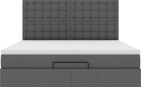 Osmanský rám postele s matrací tmavě šedá 160x200cm textil 3313335