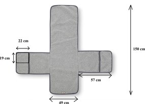 Wooline Vlněný potah na křeslo, šedý 50 x 150 cm