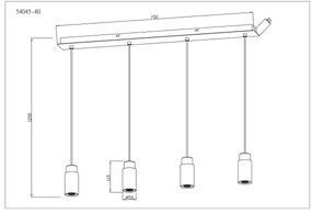 Globo 54045-4H - Lustr na lanku MATTI 4xE27/40W/230V