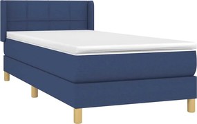 Box spring postel s matrací modrá 90x200 cm textil 3130247