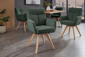 Designová otočná židle Maddison zelený manšestr