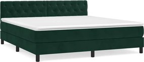 Box spring postel s matrací tmavě zelená 160x200 cm samet 3141494