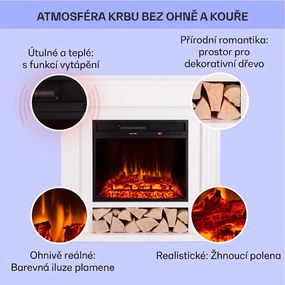 Klarstein Las Pilas elektrický krb s topným ventilátorem 900/1800W, týdenní časovač, dálkové ovládání