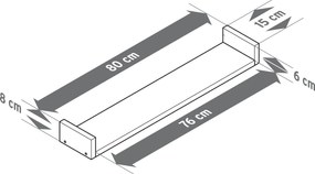 Tchibo - Nástěnná police - barva: hnědá