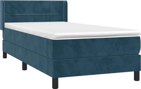 Box spring postel s matrací tmavě modrá 90x200 cm samet 3130941