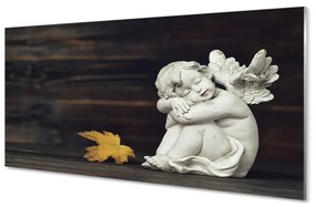 Obraz na skle Spací angel listy board 125x50 cm