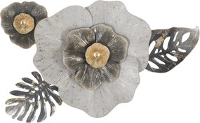 Kovová nástěnná dekorace Edy 74,9x47,6 cm šedá