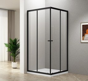 Aqualine Aqualine, AGGA BLACK čtvercová sprchová zástěna 800x800mm, čiré sklo, BLF808