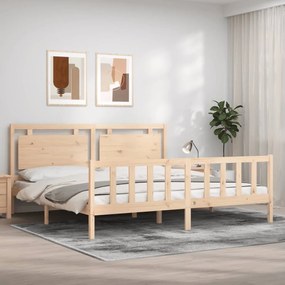 Rám postele s čelem 180 x 200 cm masivní dřevo,  3192181
