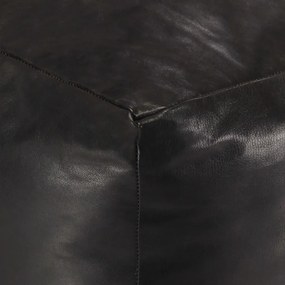 Sedací puf - pravá kozí kůže - černý | 40x40x40 cm