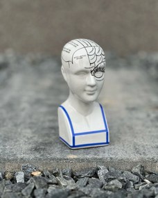 Porcelánová figurka malá - Frenologická lebka