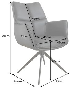 Designová otočná židle Vallerina hnědá kůže
