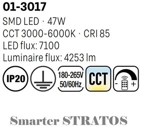 LED přisazené stropní svítidlo Redo 01-3017 STRATOS/CCT LED 47W