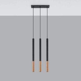 Sollux Lighting Závěsné svítidlo MOZAICA 3L černé/měděné
