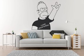 Lepy.cz Samolepka na zeď Homer - Rock and roll Velikost (šířka x výška): 50x49cm, Barevná varianta: Bílá