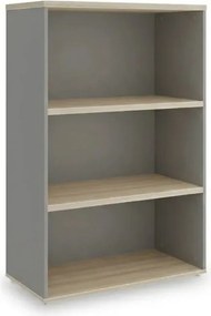 Střední skříň SimpleOffice 80 x 40 x 120 cm, dub světlý / šedá