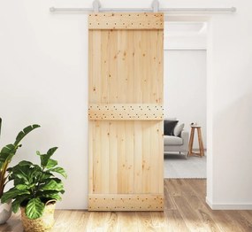 vidaXL Posuvné dveře s kováním 80 x 210 cm masivní borové dřevo [3203105]