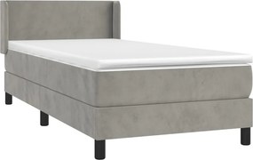 Box spring postel s matrací světle šedá 90x190 cm samet 3130811