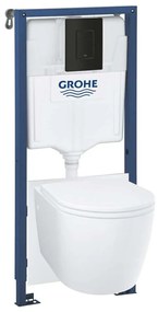Grohe Start Round - Set předstěnové instalace, klozetu Start Round, sedátka Softclose a tlačítka Even, matná černá 103847SH00