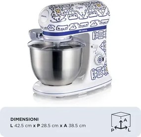 Ariete 15880C Capri bílá, světle modrá / Stolní mixér / 1200 W / 5.5 l