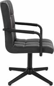 LuxuryForm DESIGN Otočná židle VERONA BLACK na černém kříži - černá