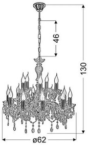 Lustr na řetězu MARIA TERESA 15xE14/40W/230V