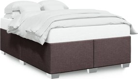 Rám postele bez matrace tmavě hnědý 140 x 190 cm textil 3284474