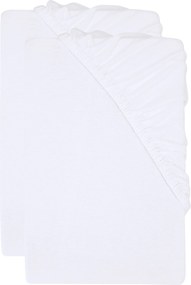 Livarno® Sada žerzejových napínacích prostěradel s podílem lnu, 90–100 x 200 cm, 2dílná, bílá