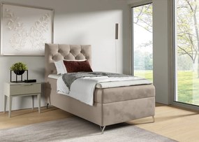 Boxspringová postel, 90x200, béžová látka Velvet, levá, GULIETTE + dárek
