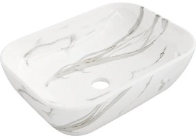 Mexen Rita, umyvadlo na desku 455x325x135 mm, bílá-imitace kamene, 21084584