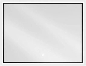 Mexen Erma, LED koupelnové zrcadlo s podsvícením a černým rámem 80x60 cm, 6000K, ochrana proti zamlžování, 9814-080-060-611-70