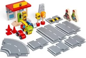 Bigjigs Rail Dřevěná sada příslušenství silnice / od 3 let