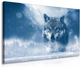 Malvis ® Obraz vlk v zimě Velikost (šířka x výška): třídílný obdélník - 120x80 cm