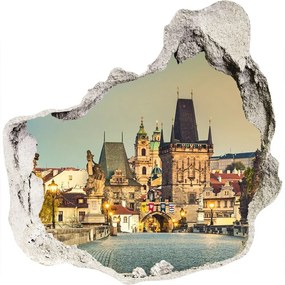 Wallmuralia Fototapeta díra na zeď Most Praha 75x75 cm