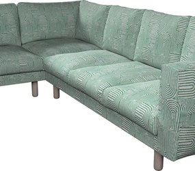 Potah na pohovku IKEA Norsborg rohová 5-místná barva zelená látka pletený vzor, vzorované