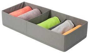 VERK GROUP Organizér do šatny, 2 přihrádky, textilní šedý 51 x 20 x 10 cm