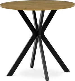 Kulatý jídelní stůl 80x80cm HT-F4108 OAK, mdf, divoký dub