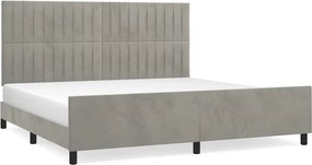 Rám postele bez matrace světle šedý 200 x 200 cm samet 3125897