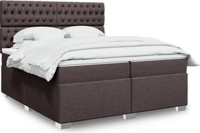 Box spring postel s matrací tmavě hnědá 200x200 cm textil 3292905