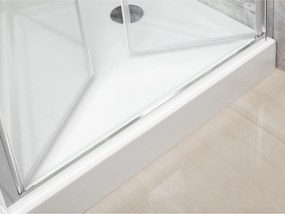 Novoterm Dvoukřídlé otevíravé sprchové dveře NV-Solid DDP CHR 110, chrom/transparent - bez vaničky