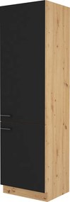 MODENA | vysoká skříňka 60 DK-210 2F potravinová s policemi | 60 cm | artisan/černá