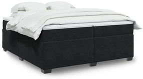 Box spring postel s matrací černá 200x200 cm samet 3285307