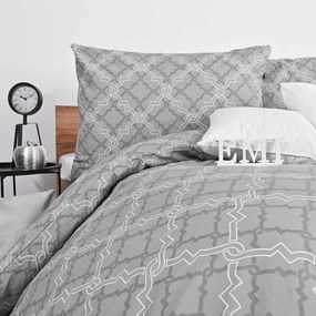 Povlečení bavlněné Dolce šedé EMI: Francouzský set1 220x200 + 2x (90x70)