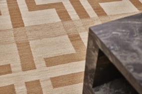 Diamond Carpets India, Ručně vázaný kusový koberec Leonidas DESP P124 Beige Mix, 80x150, béžová, hnědá, chodba / předsíň