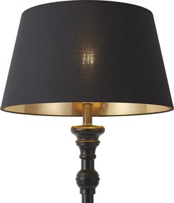 Stojací lampa se stínidlem 45 cm černá se zlatým interiérem - Classico