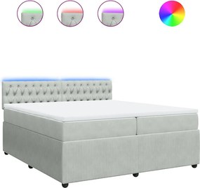 Box spring postel s matrací světle šedá 200x200 cm samet 3290136
