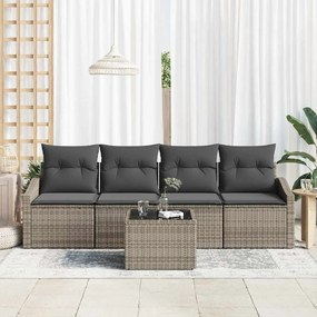 Set pohovek 5 ks Šedá polyratan 3346589